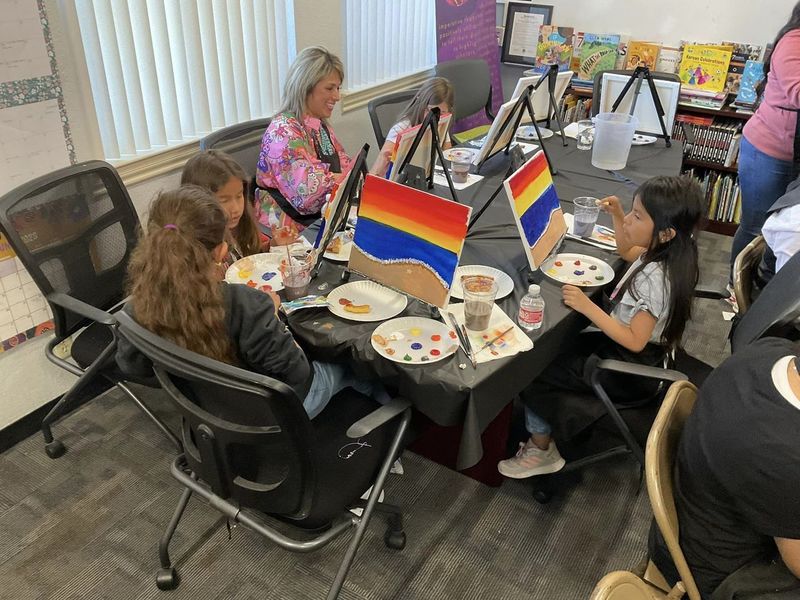 Painting with Superintendent Galvan | Mary Chapa Academy